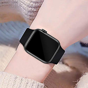 Acrbiutu Bands Compatible with Apple Watch 38mm 40mm 41mm 42mm 44mm 45mm 49mm, Replacement Soft Silicone Sport Strap Wristbands for iWatch Series Ultra 8/7/6/5/4/3/2/1 SE Women Men, Black