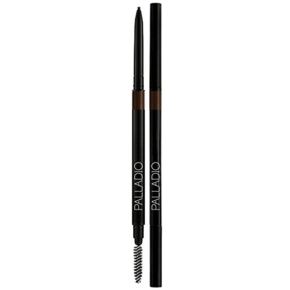 Palladio Beauty Brow Definer Pencil, Black Brown, Ultra Precise Twist-Up Eye Brow Pencil with Long-Staying Power, Spooley Brush Blends Color for Natural Finish, No Eyebrow Pencil Sharpener Required