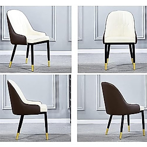 FIXARE Dining Chairs Set of 4 Modern Kitchen Living Room Chairs PU Leather High Back Soft Seat Side Chair with Metal Legs,Water Proof (Color : A9)