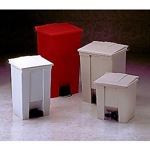 Rubbermaid Commercial Products Polyethylene 18-Gallon Fire-Safe Step-On Receptacle, Rectangular, Beige