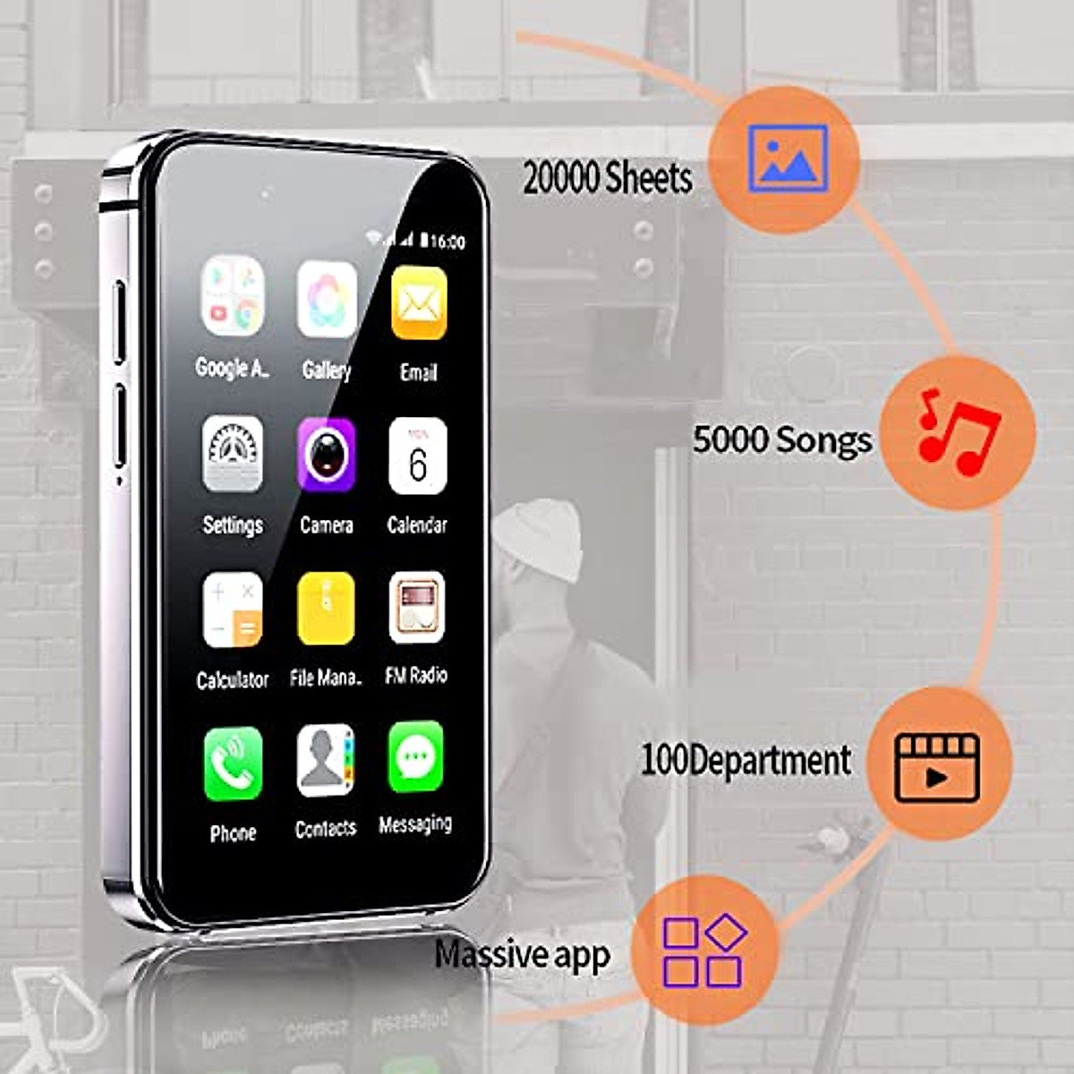 Hipipooo Super Small Mini Smartphone 3G Dual SIM Tiny Mobile Phone 2GB RAM 32GB ROM 5.0MP Quad Core Dual Standby Unlocked Small Phones Kids Phone Pocket 3.0 Inch Android Child Mini Cellphone (Black)