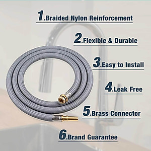 Kitchen Faucet Hose for Hansgrohe Replacement Parts 95507000, Pull out and Down Hose for Kitchen Faucet Sink Hose Attachment 95506000 for faucet Sprayer, 59inch