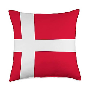 Danish Pillow Danish Flag Pillow Denmark Flag Gift Idea Throw Pillow