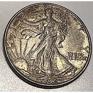1945 P Silver Walking Liberty WWII Coin Half Dollar AU-55