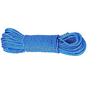 Multi-Functional Nylon Rope Cord String Washing Line Climbing Traction Tying Shade Net Rope for Camping Outdoor Garden Garage Clothesline 20M / 65.6 ft(Blue)