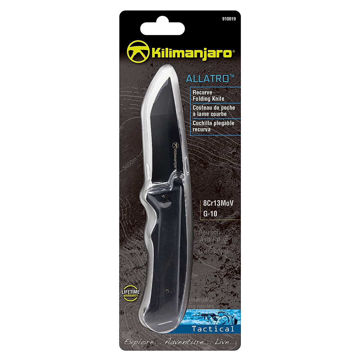 Kilimanjaro 910019 KJ910019 Fixed Blade,Hunting Knife,Outdoor,campingkitchen, One Size, Black Finish