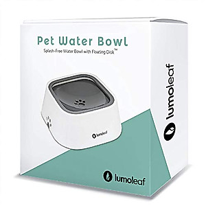 LumoLeaf Dog Water Bowl, Dog Bowl No-Spill Pet Water Bowl 35oz, Slow Water Feeder Dog Bowl, Vehicle Carried Dog Water Bowl for Dogs/Cats/Pets