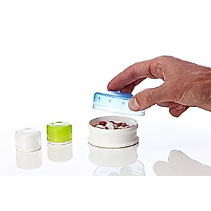 humangear GoTubb | Hard Container | Easy Open | Food-Safe Material, Clear/Green/Blue, Small