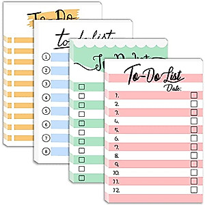 SIMPWAY to Do List Notepad, 200 Sheets 4.0 x 6.0 Inches to Do List Planner Sticky Notes, Grocery List, Reminders, Suitable for Work Planner, Daily to-do List Planner, Academic Planner, 4 Cute Designs