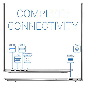 HP 2023 17.3'' FHD IPS Laptop PC Intel 4-Core i5-1135G7 Iris Xe Graphics 12GB DDR4 256GB NVMe SSD HDMI WiFi AC BT4.2 USB-C Backlit Keyboard Webcam Natural Silver Windows 10 Pro w/RE 32GB USB