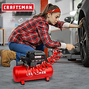 Craftsman Air Tools, 2 Gallon Portable Air Compressor 1/3 HP Oil-Free Max 125 PSI Pressure, Hot Dog, Model: CMXECXA0200243