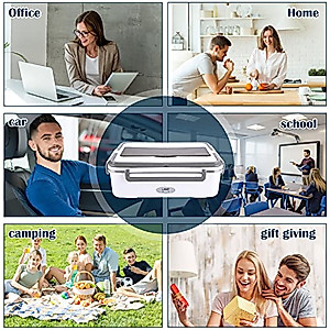 Brynnl Electric Lunch Box Heated Lunch Box for Work/Car/Home, 2023 Upgrade Food Heatable Lunch Box for adults, Portable Lunch Box Durable 304 Stainless Steel Container with Spoon Fork Carrying Bag