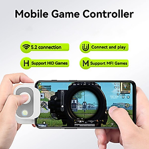 Mobile Game Controller Joystick for Android IOS Phone Tablets, Universal Mini Gaming Gamepad for PUBG, Touch Screen Joypad Control, Comfortable and Portable (White)