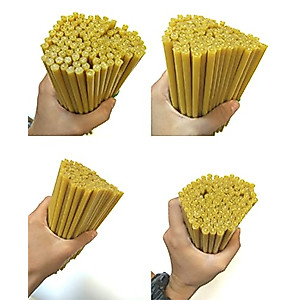 Natural Pure Beeswax Candles Organic Honey Eco Candles in Gift Box (Natural Cotton Wicks, Dripless, Smokeless, Not Taper, Not Ear Candles) (Yellow, 6.3 Inches (16 cm) 120pcs)