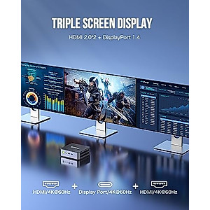 GMKtec Gaming Mini PC Windows 11 Pro AMD Ryzen 7 7735HS Mini Computer up to 4.75GHz 32GB DDR5 RAM 1TB Hard Drive PCIe SSD AMD Radeon 680M, 2 x HDMI, 1x USB4, 4X USB Ports, WiFi 6, BT5.2 Nucbox K2