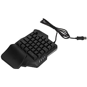 LISND One Handed Keyboard, Plug and Play One Handed Gaming Keyboard Ergonomic Design Wide Compatibility for Dorm for Game for Home