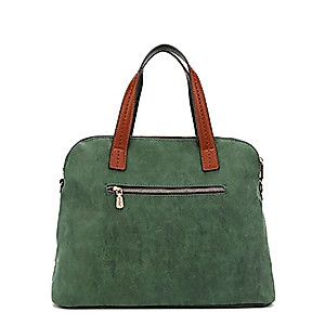 DESTINY BY NICOLE LEE Dome Satchel Crossbody Bag with Adjustable Shoulder Strap Stud Fashion Handbag Suede Eco Leather for Women Girls NK12300 Green