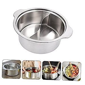 Operitacx 1pc Stainless Steel Skewer Pot Korean Pots for Cooking Stainless Steel Stock Pot Stainless Steel Sauce Pan with Lid Stainless Steel Sauce Pot Induction Cooker Pot Noodles Cooker