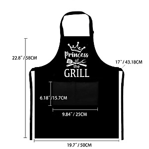 GEMHOPE Kids Apron Children Grill Aprons Funny Child Apron with 2 Pockets Birthday Gifts for Girls Cooking Kitchen Baking Painting