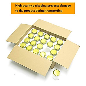 Encheng 10 oz Hexagon Jars,Clear Glass Jars With Lids(Golden),Mason Jars For Honey,Foods,Jams,Liquid,Herb Jars Spice Jars Canning Jars For Storage 20 Pack