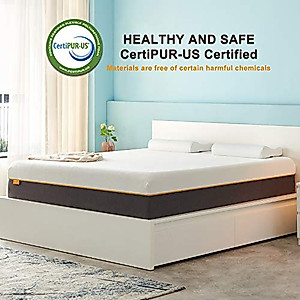 OYT 12" King Size Mattress and King Size Pillow 2-Pack, Gel Memory Foam Twin Bed Mattress in a Box and Cooling Shredded Memory Foam Pillows with CertiPUR-US Certified Foam for Sleep Supportive