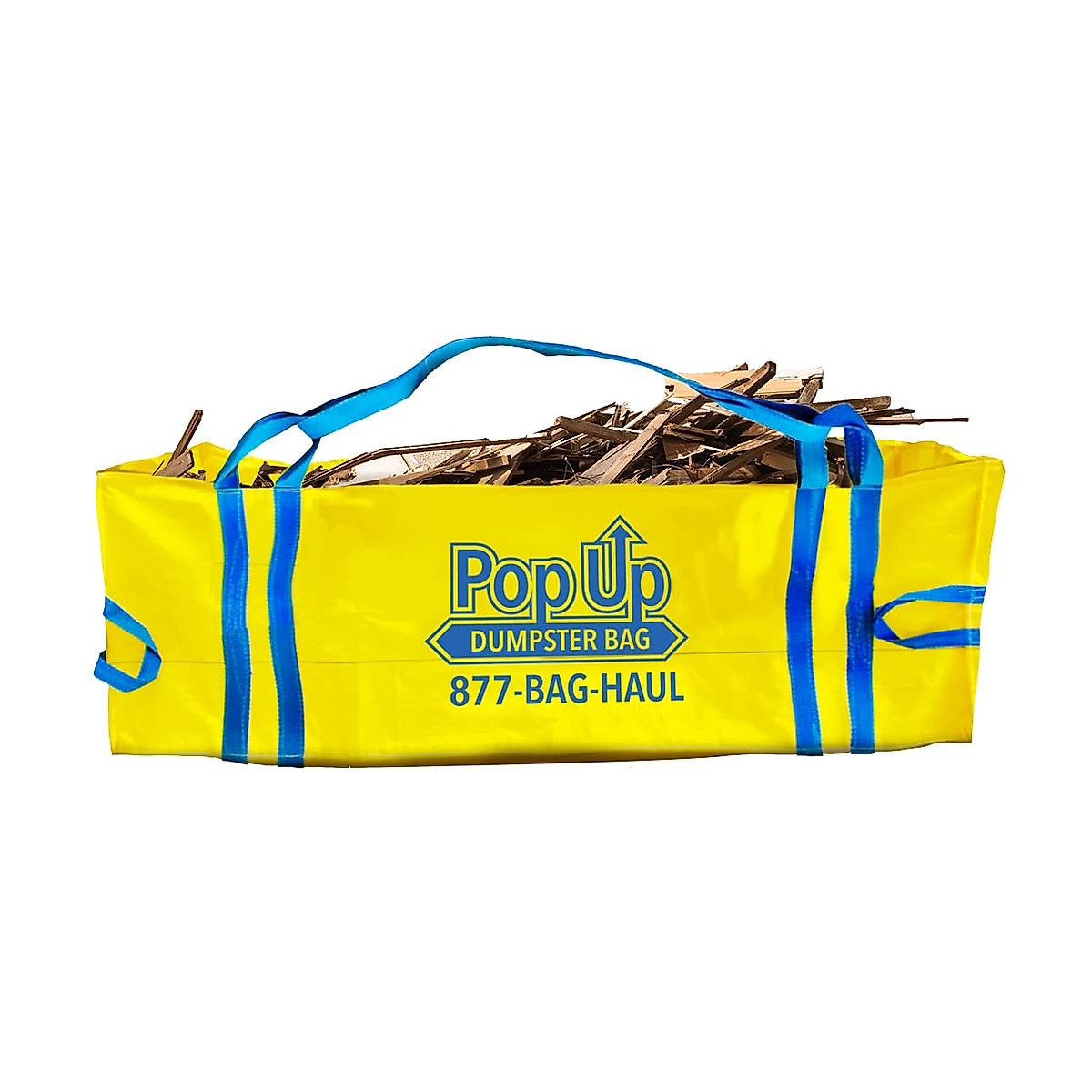 Pop Up Dumpster Bag - Yellow Flexible Dumpster Bag 3 cubic yards and holds up to 3,500 lbs, Waste Bag Heavy Duty
