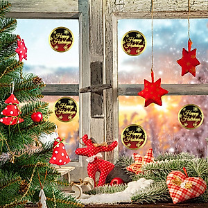 240 Pieces Christmas Happy Holidays Stickers Gold Foil Stamping Sticker 2 Inch Large Round Holiday Stickers Christmas Stickers for Christmas Holiday Cards Envelopes Boxes, Happy New Year Stickers