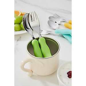 ANNOVA Kids Silverware 6 Pieces Set Children's Flatware - Stainless Steel Cutlery - 3 x Safe Forks, 3 x Dinner Spoons - Toddler Utensils Without Knives for Lunch Box BPA Free (Mix)