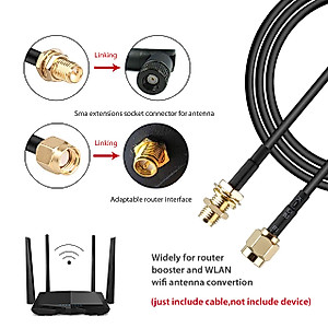 traderplus 3-Pack 10FT RP-SMA Male to Female Extension Cable WiFi Router Antenna Extender