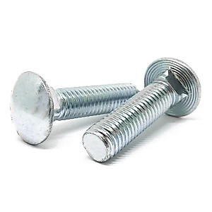 (16 Pieces) M12-1.75x50 Class 4.6 Round Head Square Neck Carriage Bolts Zinc
