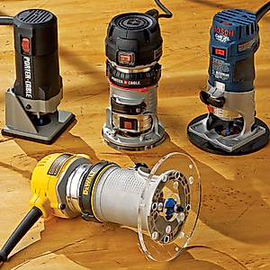 Rockler Trim Router Table – Adjustable Table Router - Best Router Table w/Pre-Drilled Holes on Back - Router Table w/High-Visibility Bit Guard, 1/4" Thick Acrylic Base – Router Tools for Woodworking