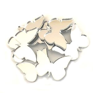 Super Cool Creations Butterfly Big Wings Shaped Crafting Mirrors, Set of 10, Many Colours, Shatterproof Acrylic, Purple, Pack of 10 x 7cm