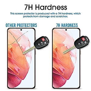 amFilm Screen Protector for Samsung Galaxy S21 5G 6.2 inch (2021), Fingerprint ID Compatible, HD Clear, Scratch Resistant Hybrid, with Easy Installation Tray, Polyethylene Terephthalate, 2 Pack