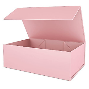 Pink Gift Box 12" x 6" x 4" with Magnetic Closure Lid Gift Box for Presents,Bridesmaid Gifts Box,Cute Box,Birthday Gift box,Luxury for Gift Packaging, Magnetic Gift Box for Wrapping Gifts (Pink)