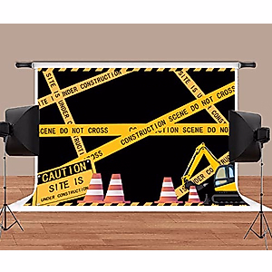 Construction Site Theme Backdrop for Construction Themed Birthday Party MEETSIOY Dump Truck Digger Zone Boys Birthday Party Construction Scene Photo Background 7x5ft HXMT371