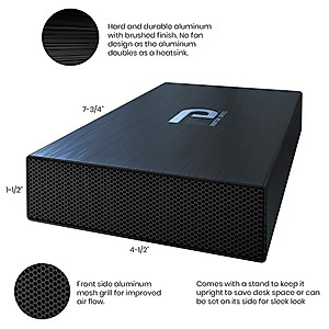 Fantom Drives FD 2TB 64MB Cache External Hard Drive - USB 3.2 Gen 1 - 5Gbps & eSATA - GForce 3 Aluminum - Black - Compatible with Mac/Windows/PS4/Xbox (GF3B2000EUA) by Fantom Drives