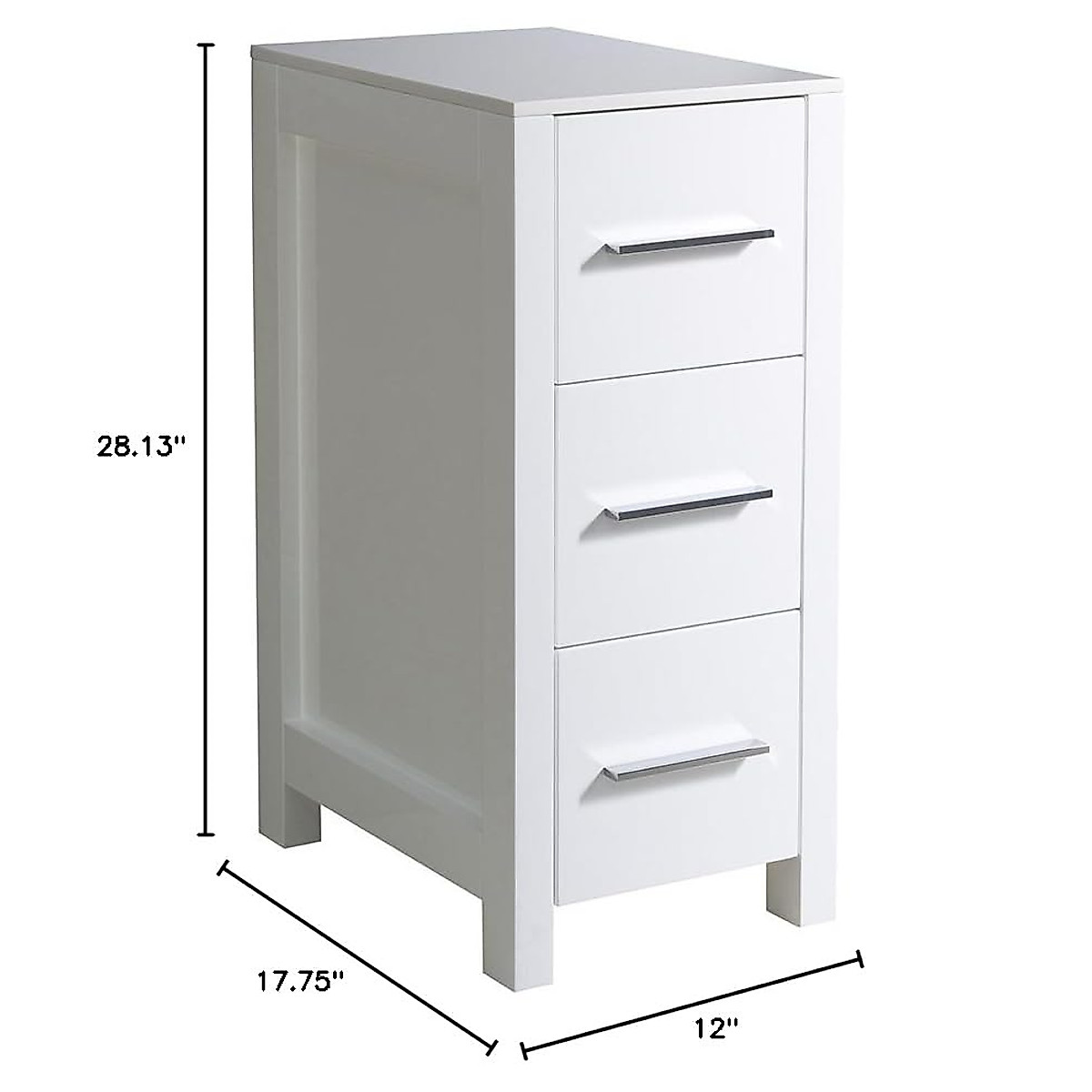 Fresca Bath Torino Bathroom Linen Side Cabinet, 12", White