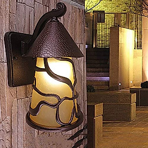 PEHUB European Retro Outdoor Wall Hanging Lamp Lovely Mushroom Shaped Wall Lamp IP65 Waterproof for House Deck Patio Porch Wall Light Industry Outdoor Wall Sconce Exterior Light Fixture