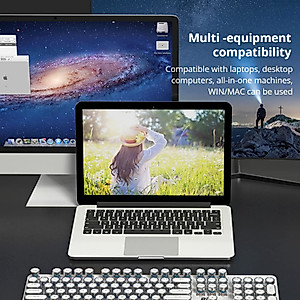 Retro Mechanical Gaming Keyboard Rainbow Backlit , Punk Vintage StyleDustproof Mechanical Ergonomic Keyboard with 104 Keys for Computer Game Enthusiasts Home Office Use