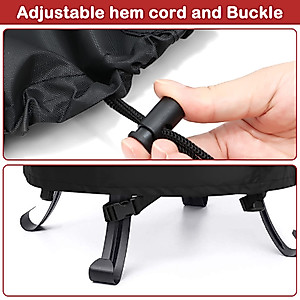 SINGLYFIRE Fire Pit Cover Round for 22Inch-26Inch Fire Pit Heavy Duty Thick PVC Coating with 2Air Vents Waterproof Firepit Cover Outdoor Anti-UV Fire Bowl Cover All-Season Protection