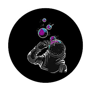 Astronaut Blowing Bubbles On Space Cute Galaxy Spaceman Gift PopSockets PopGrip: Swappable Grip for Phones & Tablets