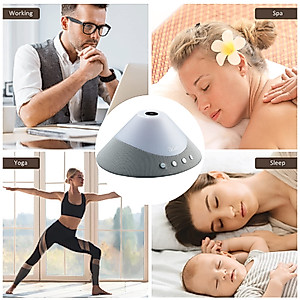 White Noise Machine/Sound Machine/Sleep Machine for Baby and Adults with Remote Control & Adjustable Night Light & Auto-Off Timer & 12 Nature Sounds