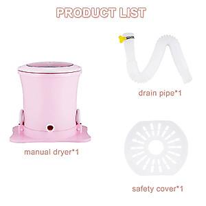 Manual Clothes Dryer Portable Mini Dryer Compact Spin Dryer Non electric Laundry Dryer for RV, Camping, School, Apartment, Dorm (Pink)