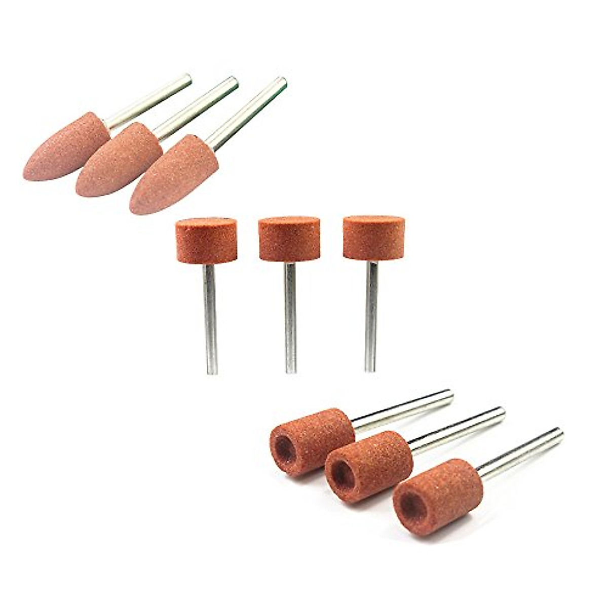 Carving Expert 9pcs Abrasive Mounted Stone For Dremel Rotary Tools Grinding Stone Wheel Head Dremel Accessories 1/8 Inch Shank