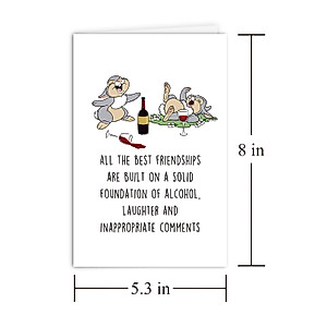 Alzombi Funny Birthday Card for Bestie Friend Female, Humor Friendship Card, Cute Bday Card for Girl Friends