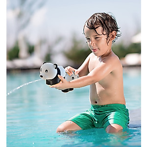 DolliBu Panda Bath Buddy Squirter – Floating Panda Bear Rubber Bath Toy, Fun Water Squirting Bathtime Play for Toddlers Cute & Soft Wild Life Animal Toy for Bathtub, Beach and Pool for Girls and Boys