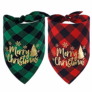ANEMAUX Christmas Dog Bandanas 2 Pack, Birthday Girl Dog Bandana Holiday, Boy Wedding Dogs Bandanas for Pet Scarf 4th of July, Independence Day