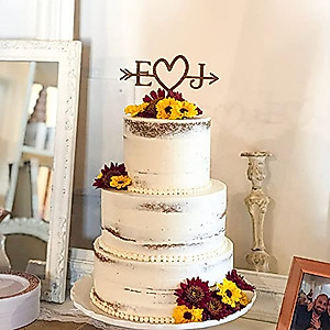 Rustic Wedding Arrow Cake Topper | Decoration | Beach wedding | Bridal Shower | Initials Cake Topper | Rustic Country Chic Wedding Top