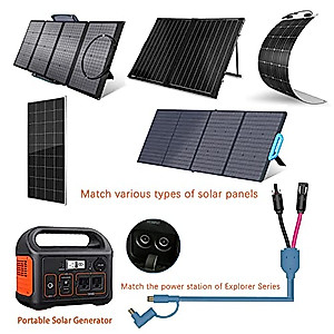 KarlKers Solar Panel Connector to DC 8mm Adapter Cable, Waterproof 8mm DC Connector with DC8020 Converter, Solar Connector to DC8mm for Solar Generator Portable Power Station 12AWG Heavy Duty Wire