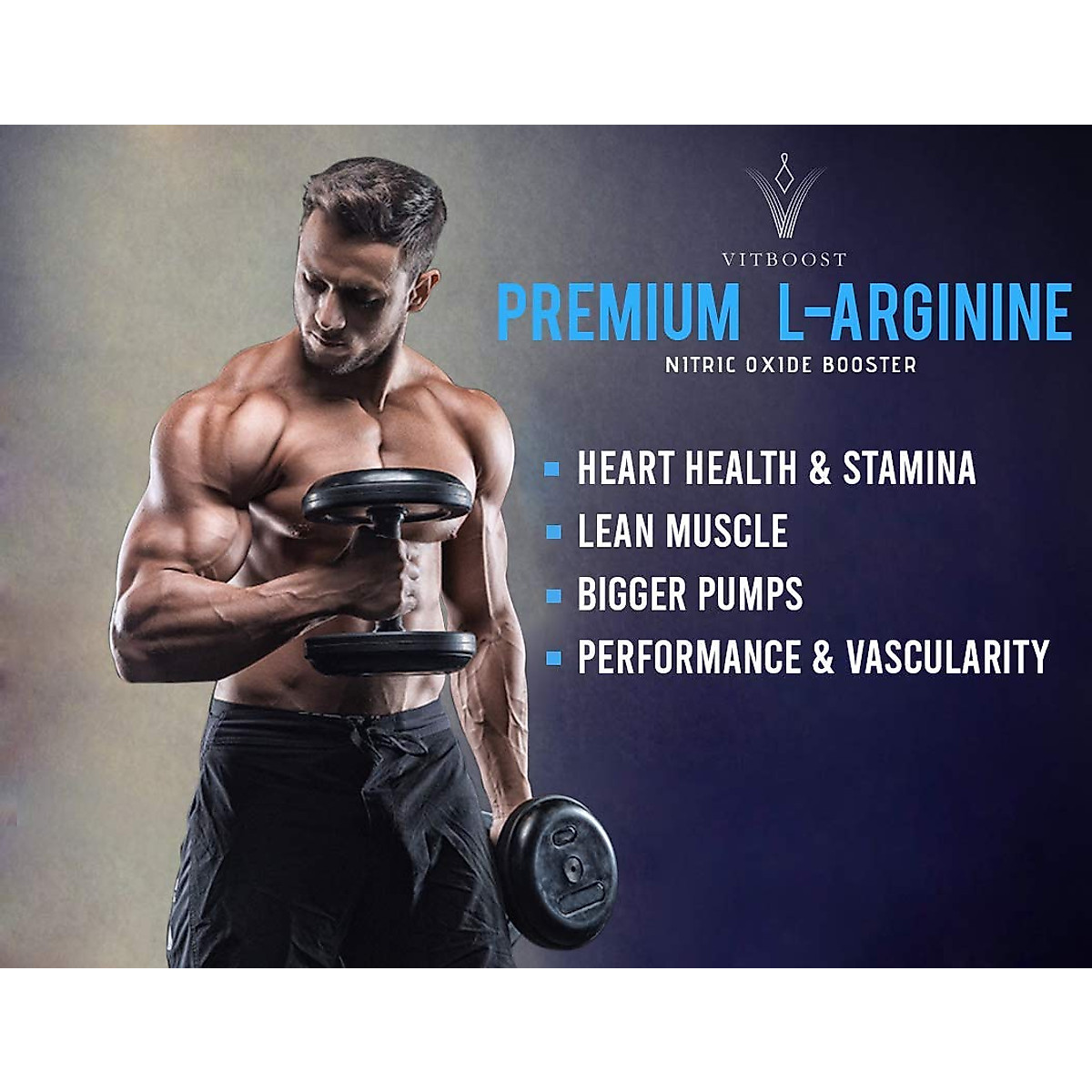 VITBOOST Extra Strength L Arginine Capsule 1500mg - Nitric Oxide Supplements for Stamina, Muscle, Vascularity & Energy - Powerful NO Booster with L-Arginine, L-Citrulline & Essential Amino Acids